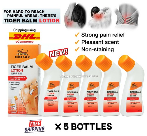 Lotion Pain Relief Shoulder Back Pain Tiger Balm Strong 5 BOTTLES X ...