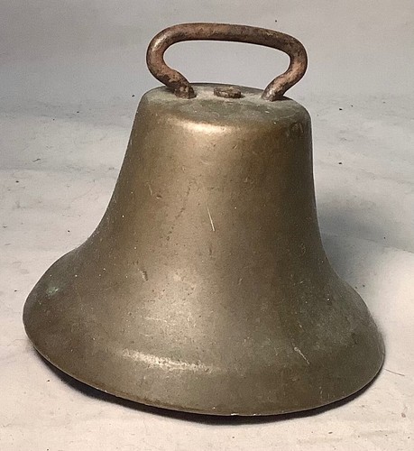 Vintage Brass Bell With Metal Handle/Hanger Nautical Farmhouse Colonial ...