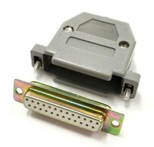 DB 25 Pin Female D-Sub Cable Mount Connector w/ Plastic Cover ...
