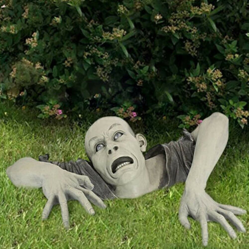 Halloween Crawling Zombie Horror Props Outdoor Garden Statue Graveyard ...