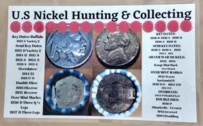 U.S. Nickel Hunting and Collecting 9" x 14.5" - 5 Cent Coin Roll ...