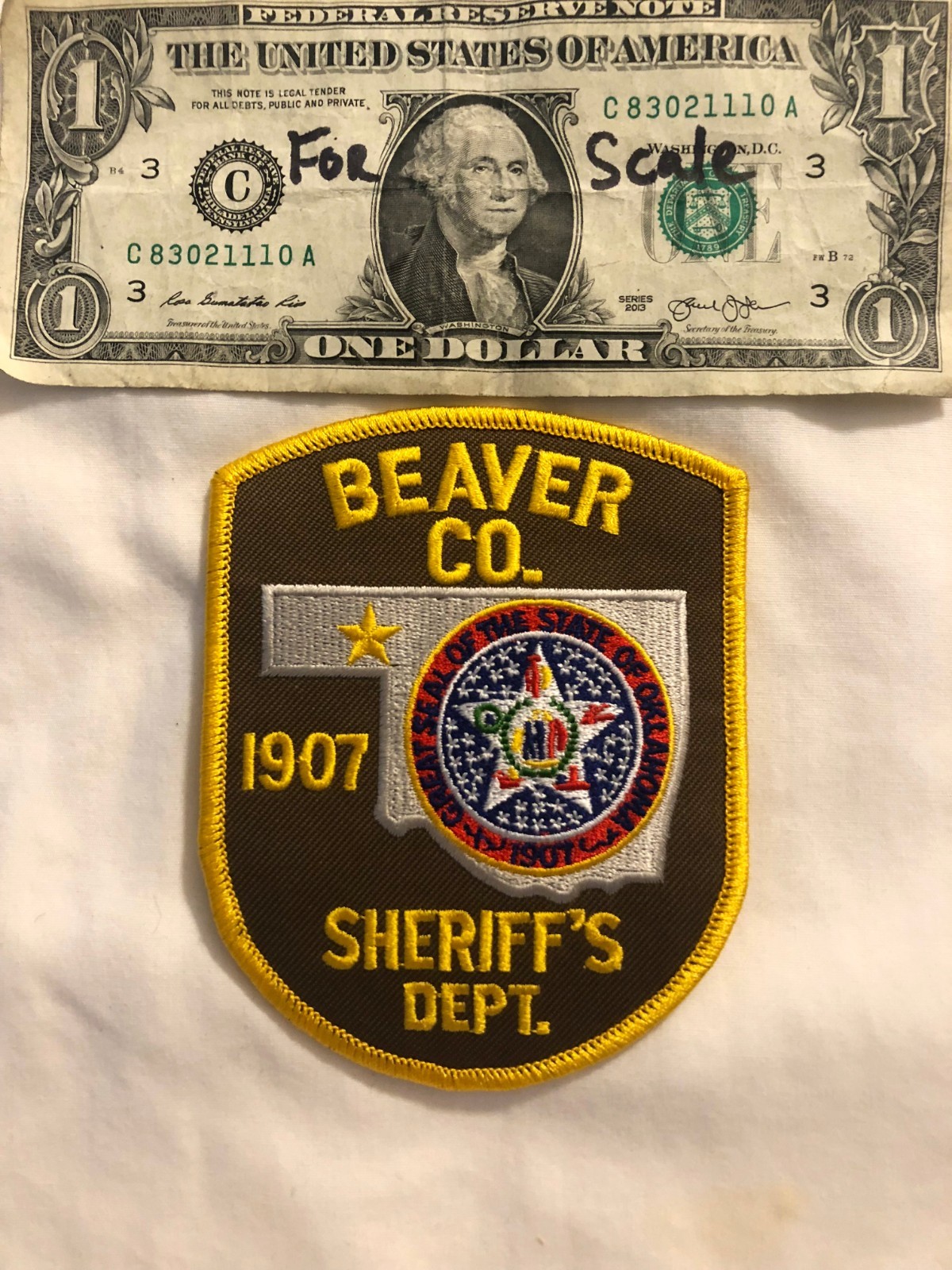 Rarer Beaver County Sheriffs Dept.Oklahoma Police Patch un-sewn ...