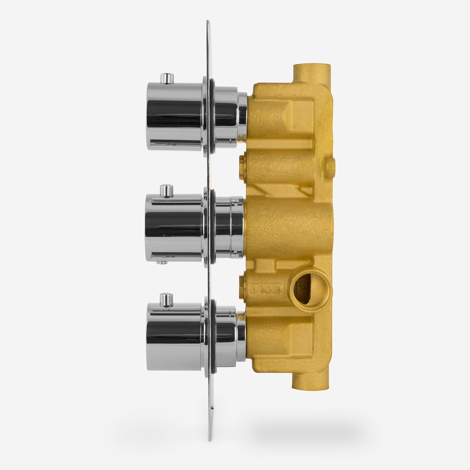 Concealed Thermostatic Shower Mixer Valve 1 / 2 / 3 Way Outlet Chrome ...