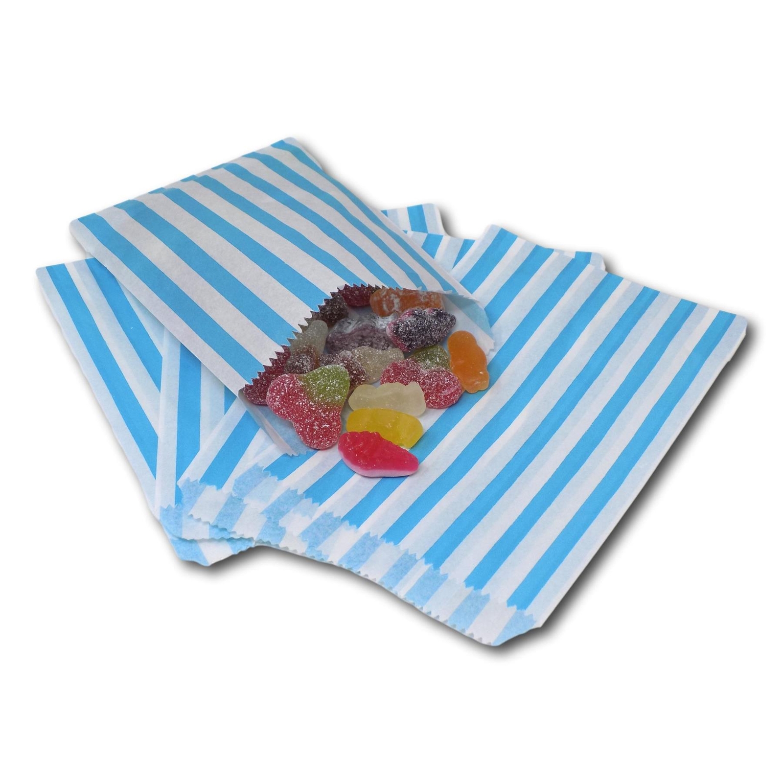 1000 5" x 7" Blue Candy Stripe Paper Sweet Buffet Gift Shop Party Food ...