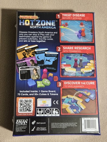 Pandemic Hot Zone North America Board Game. 2-4 Players, 8+ Players, 30 ...