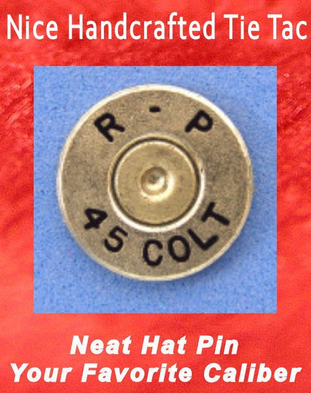 45 COLT Brass Cartridge Hat Pin Shooting Jacket Pin Tie Tack Gun Ammo ...
