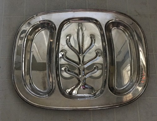Vintage English Silver plate Divided Meat Serving Platter Tray, 18"L ...
