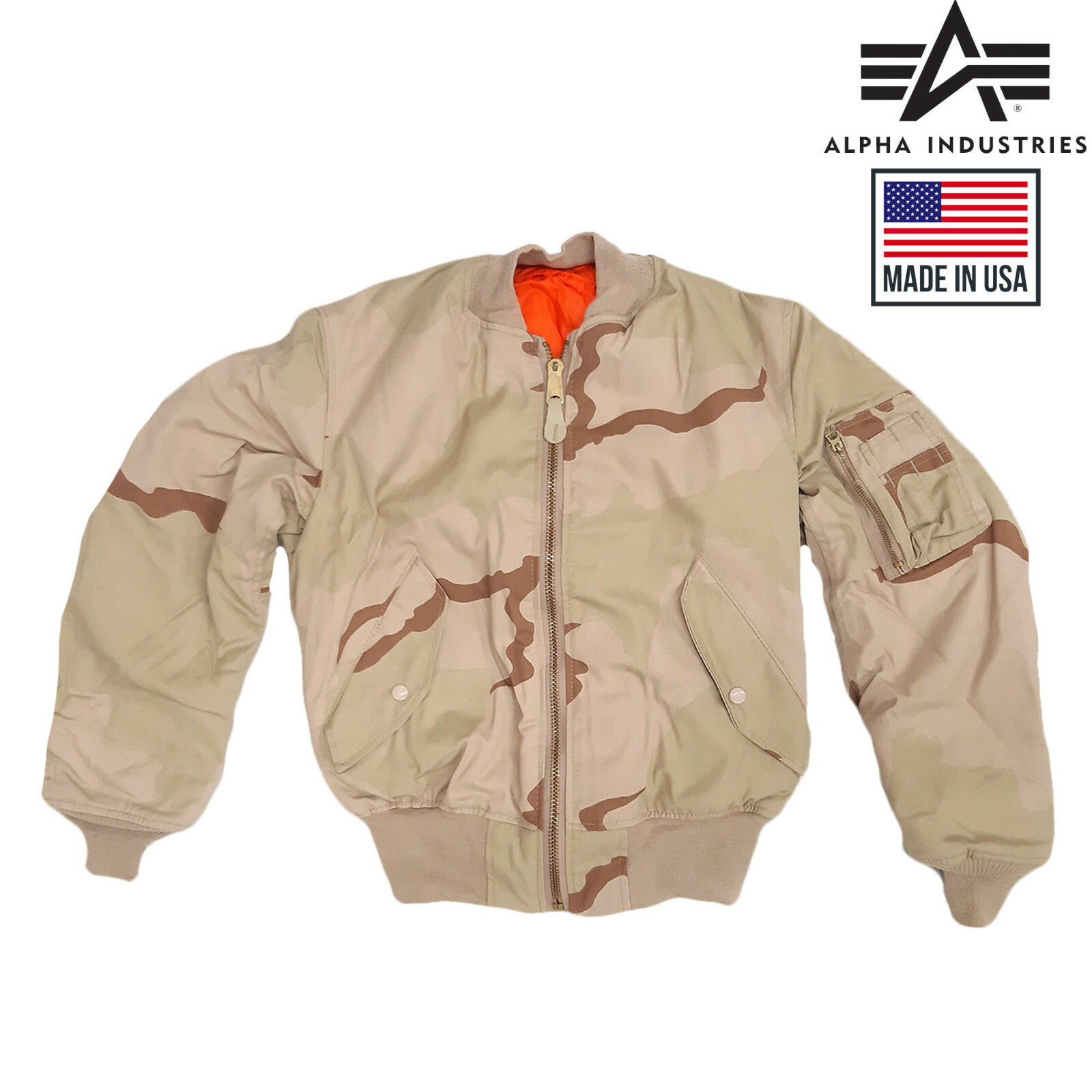 Bomber Jacket MA1 Flight Combat Army Military Air Force US Tri Desert ...