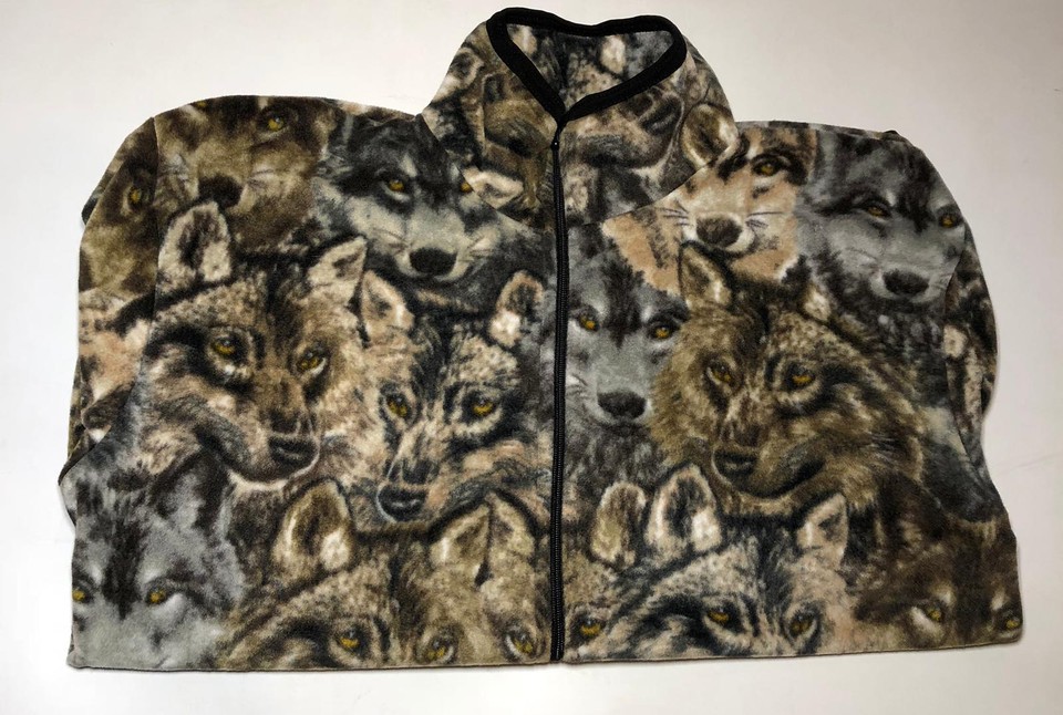ZooFleece Wolf Camo Wolves Face Camouflage Jacket Winter Coat Sweater S ...