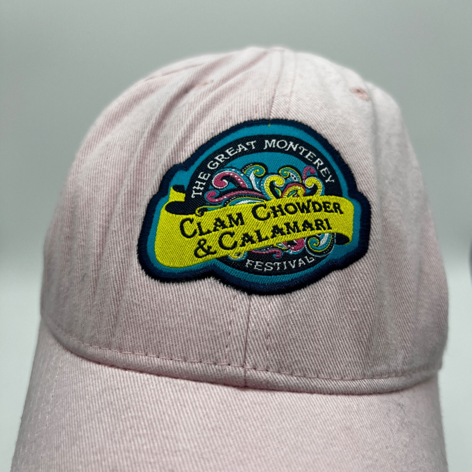 Clam Chowder and Calamari Baseball Cap Pink Embroider… - Gem