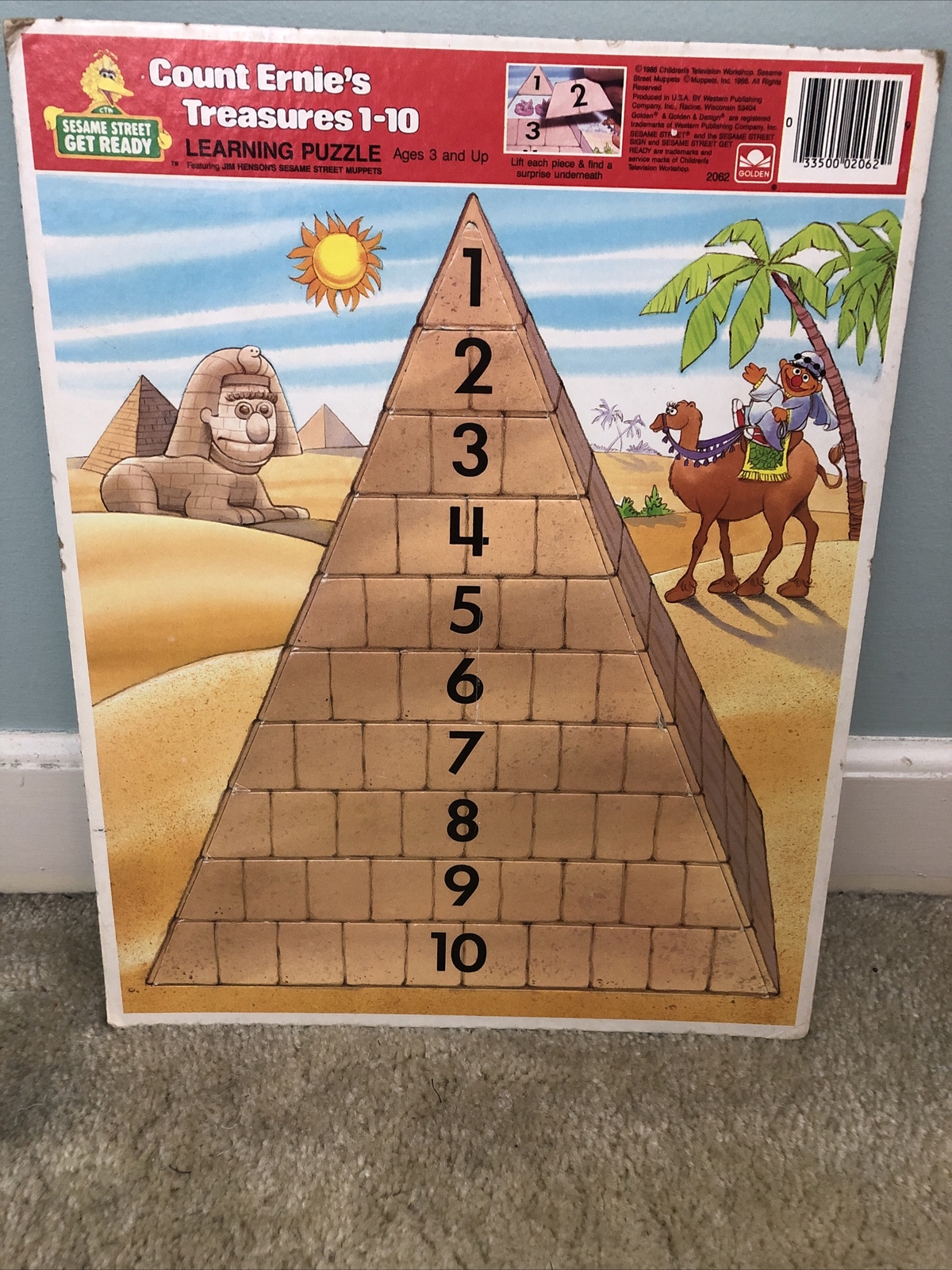 Golden Sesame Street Count Ernie's Treasures 1-10 Tray Learning Puzzle ...