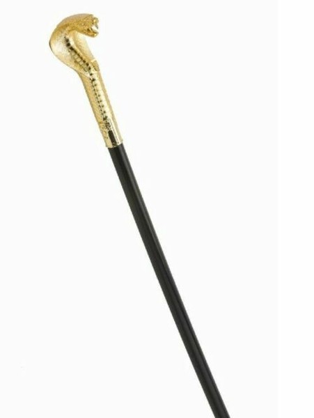 37" Gold Cobra Snake Head Scepter Cane Greek Staff Halloween Costume ...