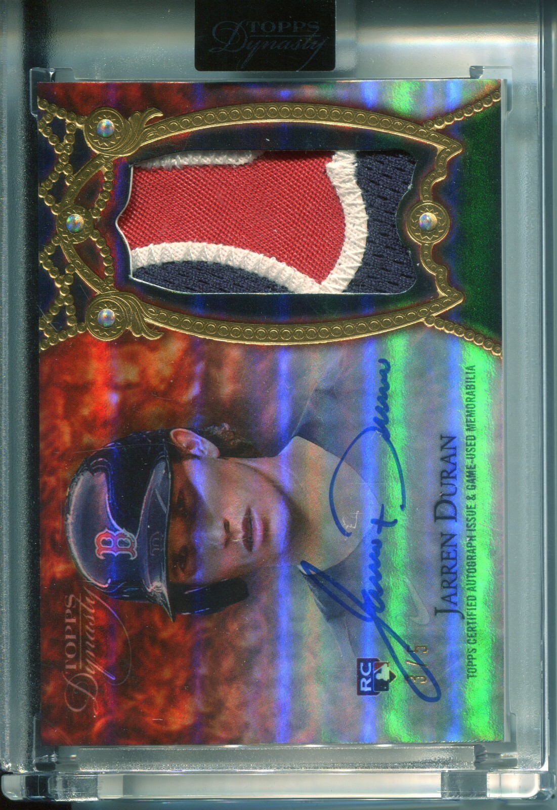 2022 TOPPS DYNASTY JARREN DURAN ROOKIE AUTOGRAPHED PATCH CARD BOSTON ...