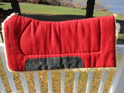 THICK RED COUNTOURED FLEECE WESTERN SADDLE PAD 31" x 28" | eBay