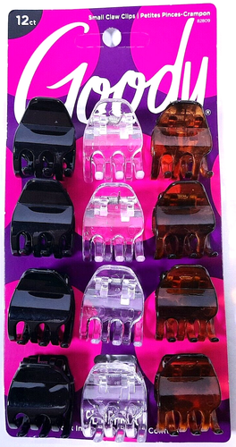 Goody Small Hair Claw Clips Slideproof; Black, Clear, & Brown 82809 | eBay