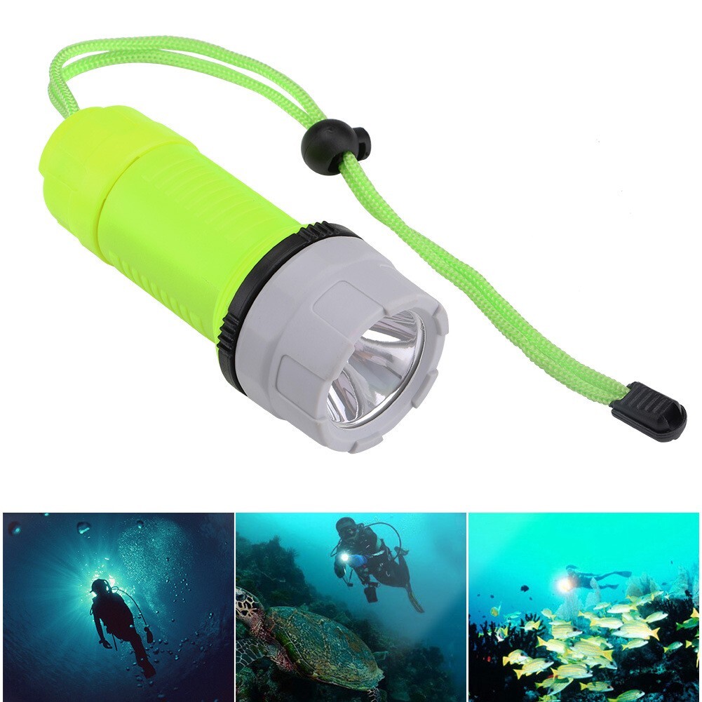 Fluorescent Green LED Scuba Diving Torch Lamp 1800LM Brightness ...