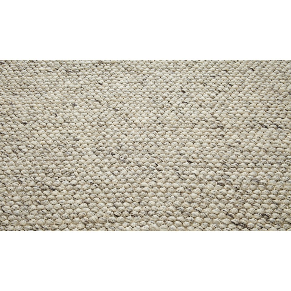 SMALL LARGE THICK LIGHT GREY PEBBLES BOBBLY 100% WOOL 3D SAVANNAH RUG ...