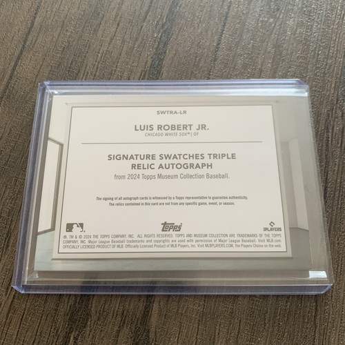 2024 Topps Museum Luis Robert Triple Jersey Relic Auto 15/50 -SWTRA-LR ...