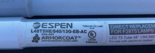 Lot Of 6 New Espen Armorcoat Shatter Resistant T5 13W LED 48” Tube ...