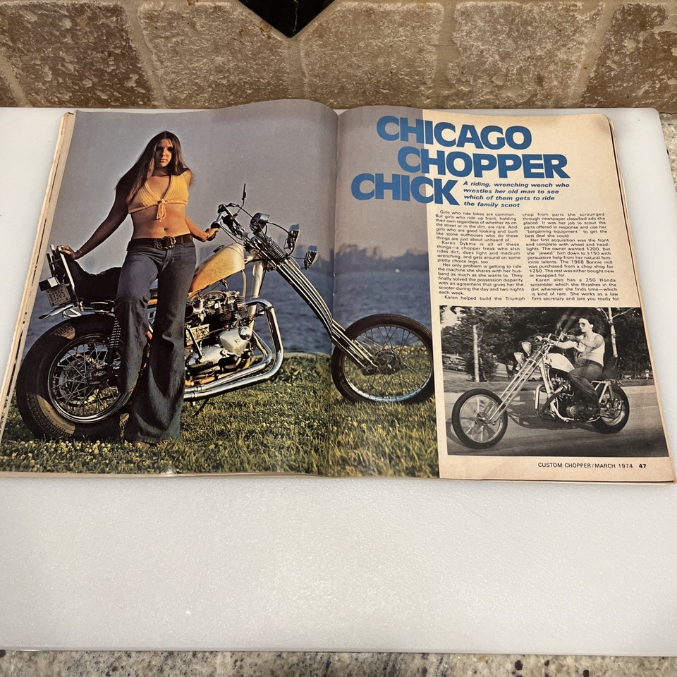 Custom Chopper MAGAZINE March 1974 Harley Davidson Cafe Racer 3/74 ...
