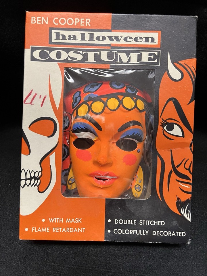 Vintage Ben Cooper Costume Halloween Gypsy Face Mask only in Original ...