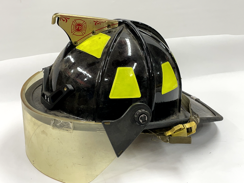 Vintage Cairns Std 1010 Black Firefighter Helmet with Shield, Eagle ...