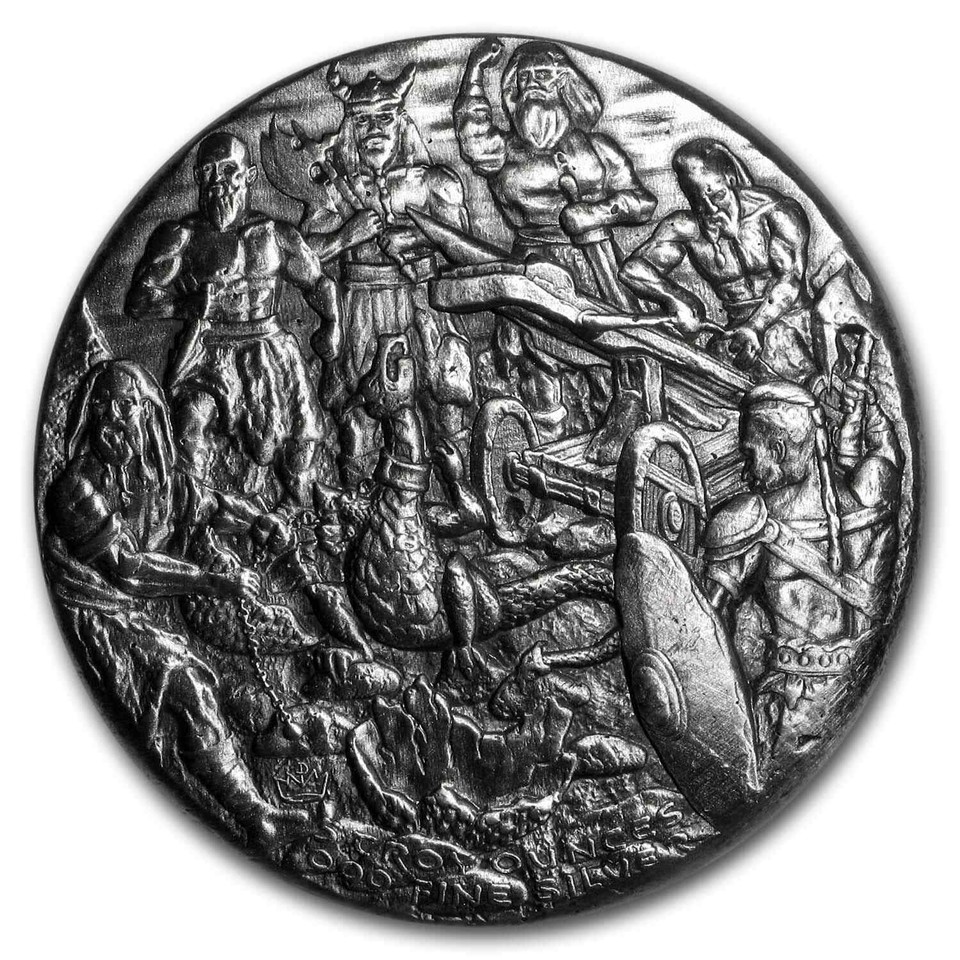 5 oz Silver Ultra High Relief Round - Dragon vs Vikings (w/Box) | eBay