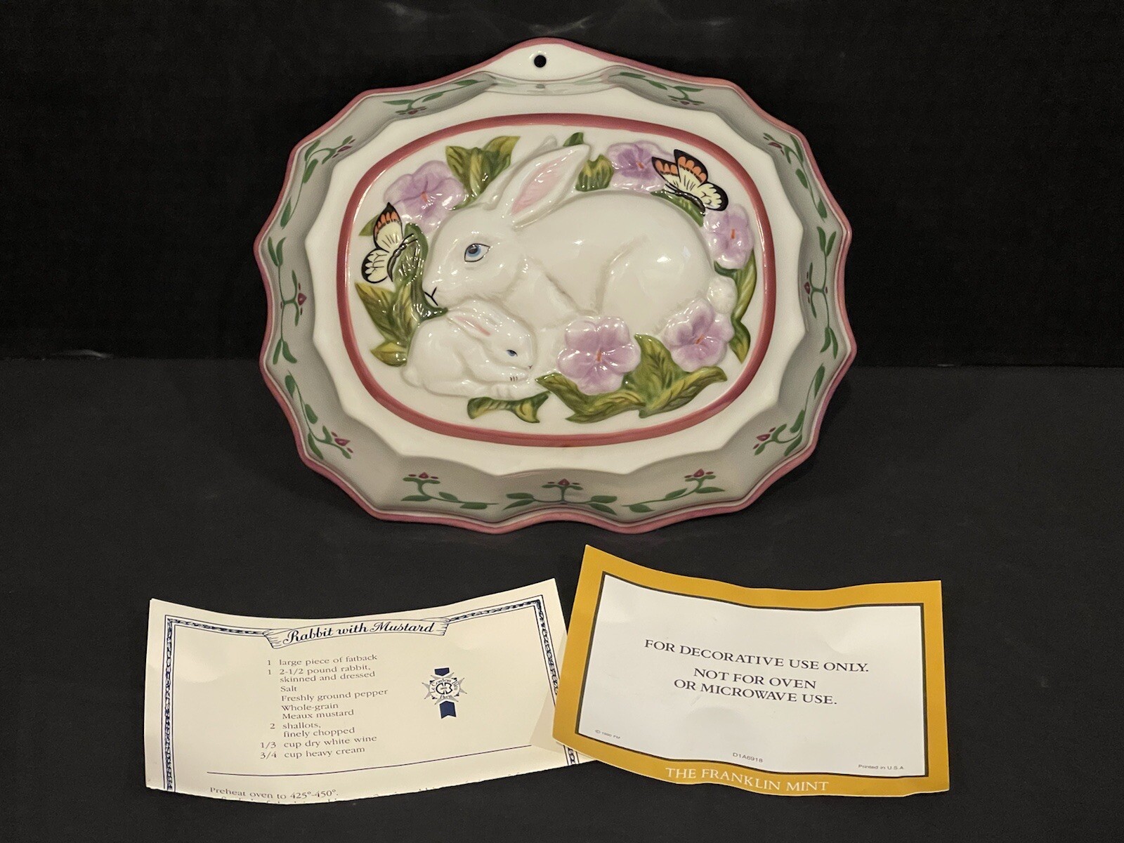 Le Cordon Bleu The Franklin Mint Rabbit Bunny Jello Mold Wall Hanging ...