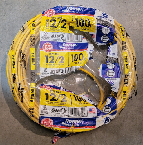 Southwire Electrical Wire 12/2 Solid Romex SIMpull CU NM-B w Ground ...