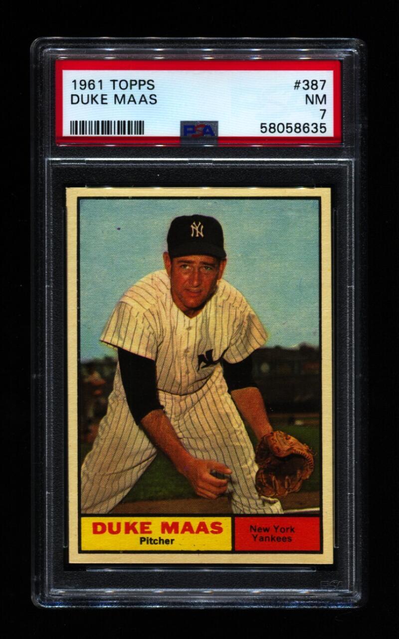 1961 Topps # 387 DUKE MAAS YANKEES PSA 7 NM SHARP! PSC635 | eBay