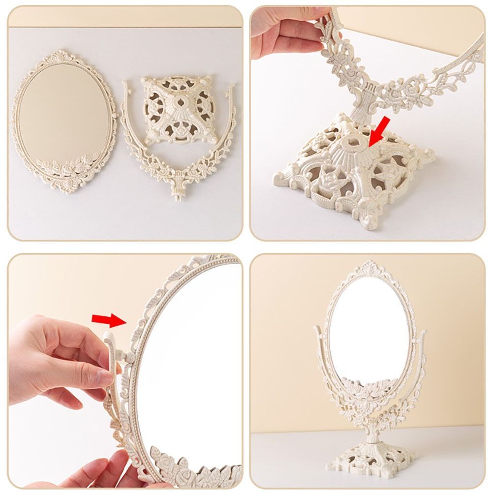 Retro Makeup Mirror Adjustable Desktop Mirror Double-Sided Mirror Home ...