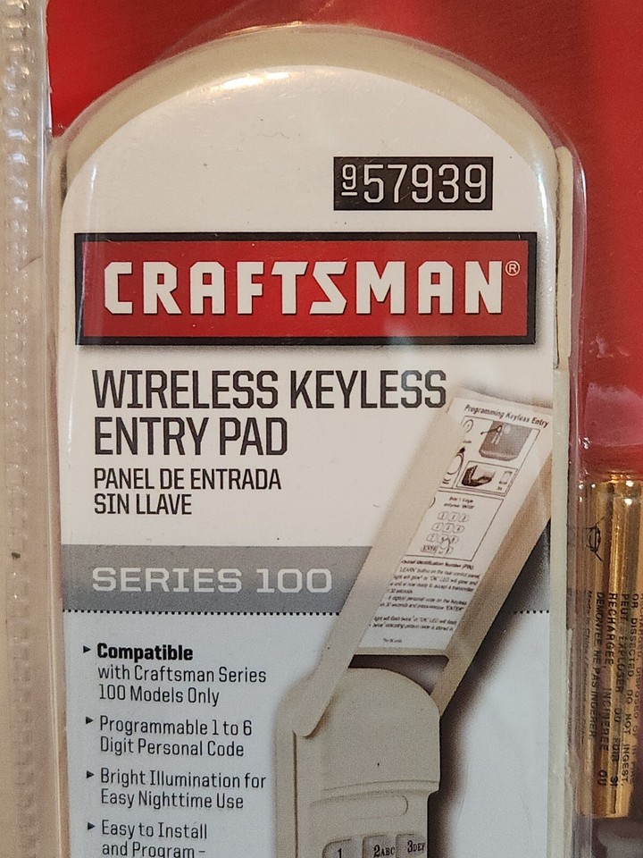 NEW! Craftsman 57939 Wireless Keyless Entry Pad Garage Door "Series 100 ...