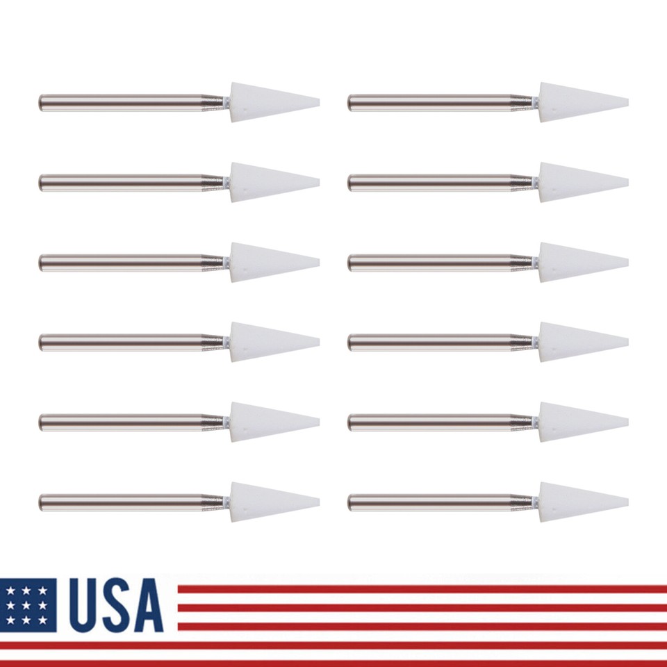 Dental White Stone High Speed Polishing Burs Cone/Flame/Round Aluminum ...