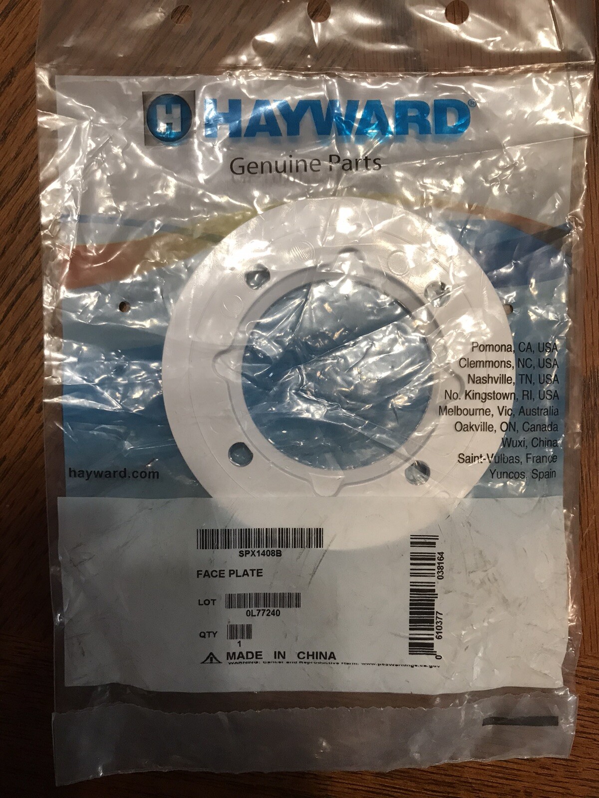 Hayward Pool Return Inlet Flow Fitting Face Plate For VINYL POOLS White ...