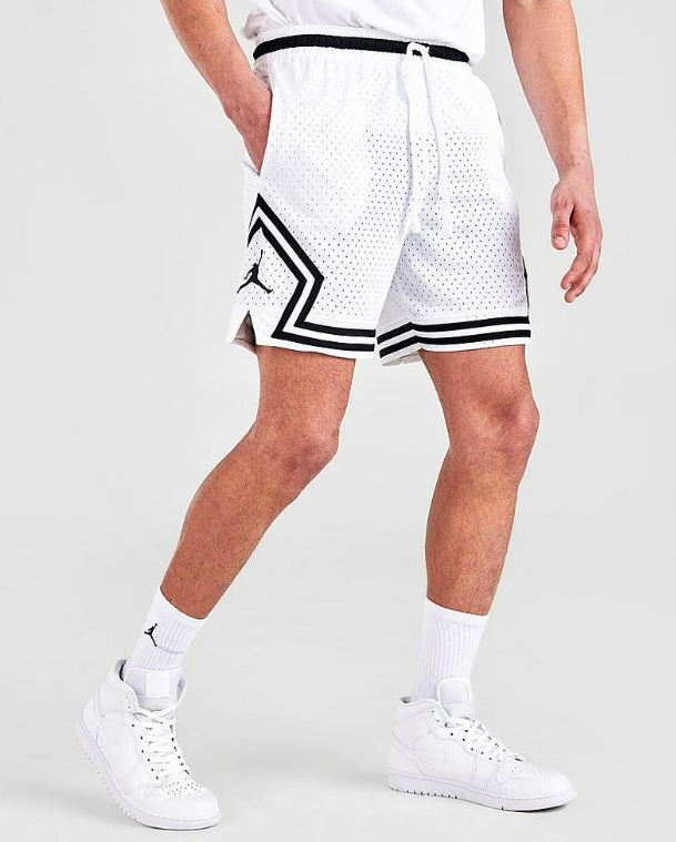 Nike Air Jordan Diamond Shorts Men’s XXL White Black DH9075-100 Sport ...