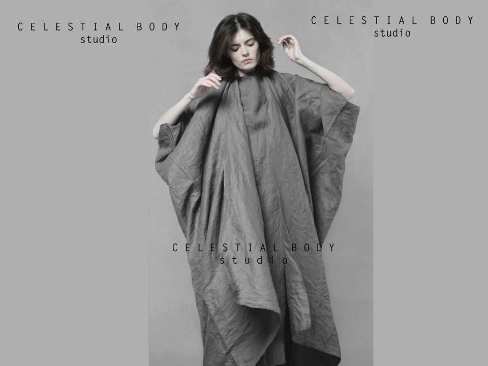 Avant Garde Linen Origami Poncho Cape Japanese Style Asymmetrical ...