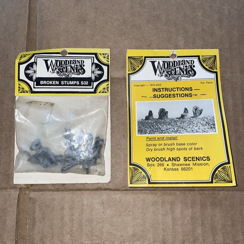 HO Scale Woodland Scenics 14 Broken Tree Stumps #S32 NOS Sealed ready ...