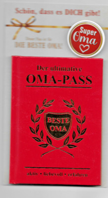 Oma Pass zum Enkelkind Geschenkset Pass mit Ansteckbutton Beste Oma der ...