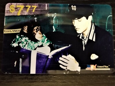 AmeriVox EPE Phone Card $7.77 Elvis Teaching His Pet Chimpanzee Scatter ...