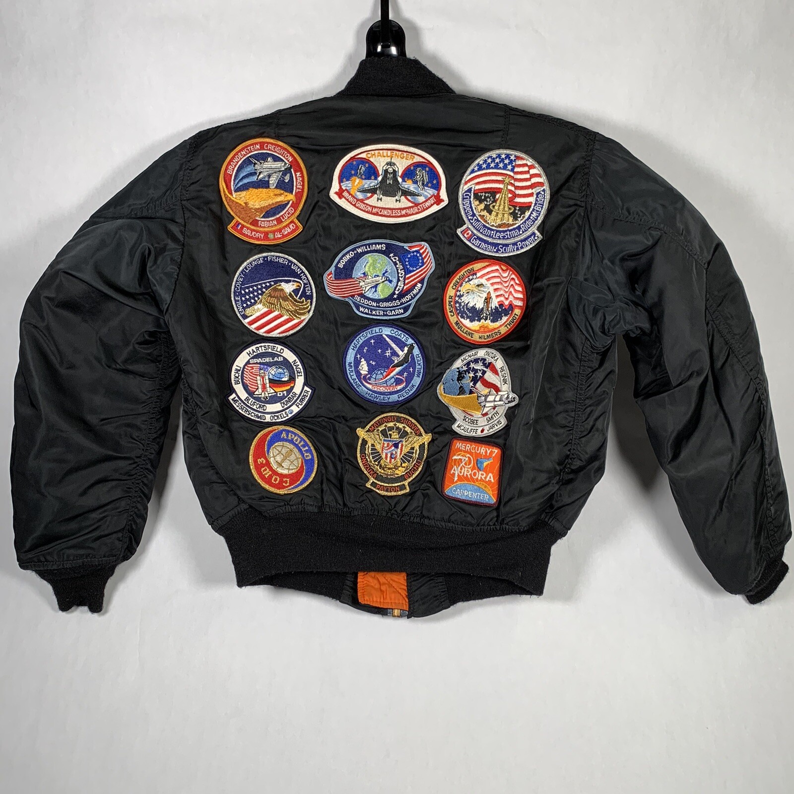 Vintage Bomber Jacket with NASA Patches BLACK size SMALL | eBay