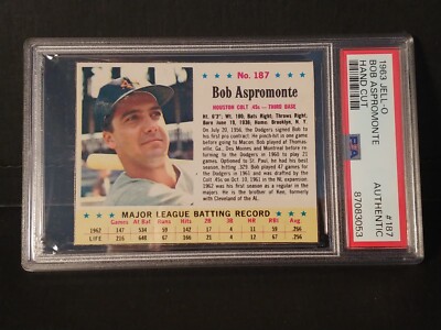 1963 Jello #187 Bob Aspromonte SSP Super Rare Find! PSA Authenticated ...
