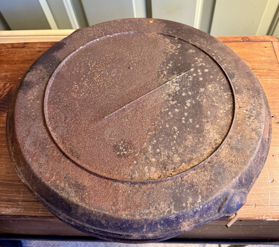 Antique Unbranded Cast Iron Bail Handled 14” Hanging Griddle Pan | eBay