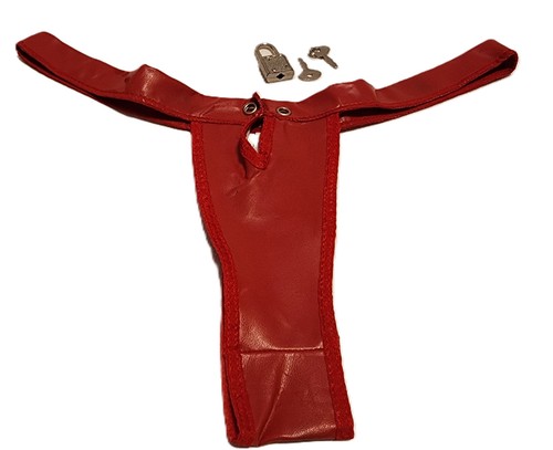 G World Intimates THONG WITH LOCK AND KEY - P9239, Red PVC Vintage | eBay