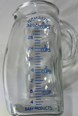 Vintage Formulette Formula Glass Measuring Pitcher 4 Cup 32oz Baby ...