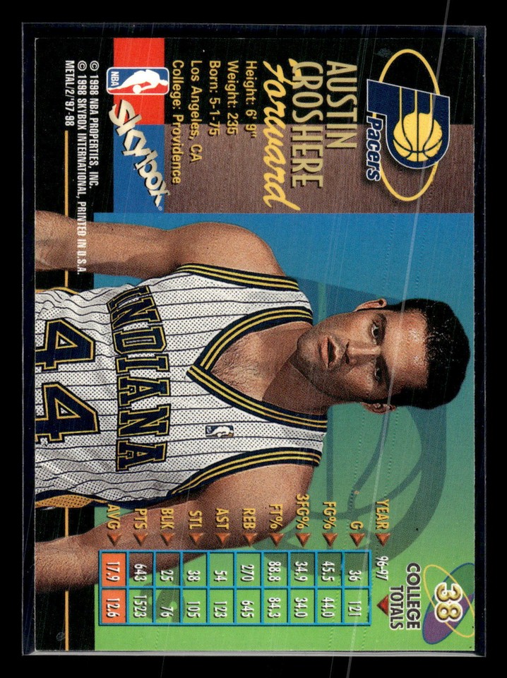 1997 Metal Universe Championship #38 Austin Croshere Rookie Pacers ...