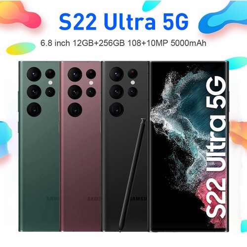 NEW Samsung Galaxy S22 Ultra 5G SM-S908U1 256GB 6.8"Factory Unlocked ...