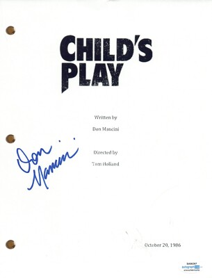 Don Mancini "Child's Play" Signed Autograph Movie Script Screenplay ...