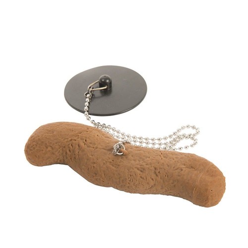 FLOATER REALISTIC POO ON A CHAIN BATH PLUG PRACTICAL JOKE GIFT NOVELTY ...