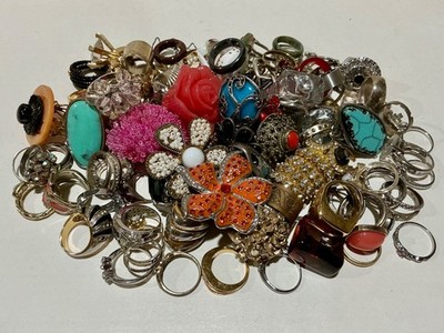 Lot of 100 Junk Rings. Vintage to Modern. Large Variety. | eBay