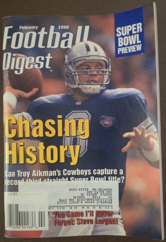 Vintage Football Digest Magazine, February 1995, Troy Aikman Dallas ...